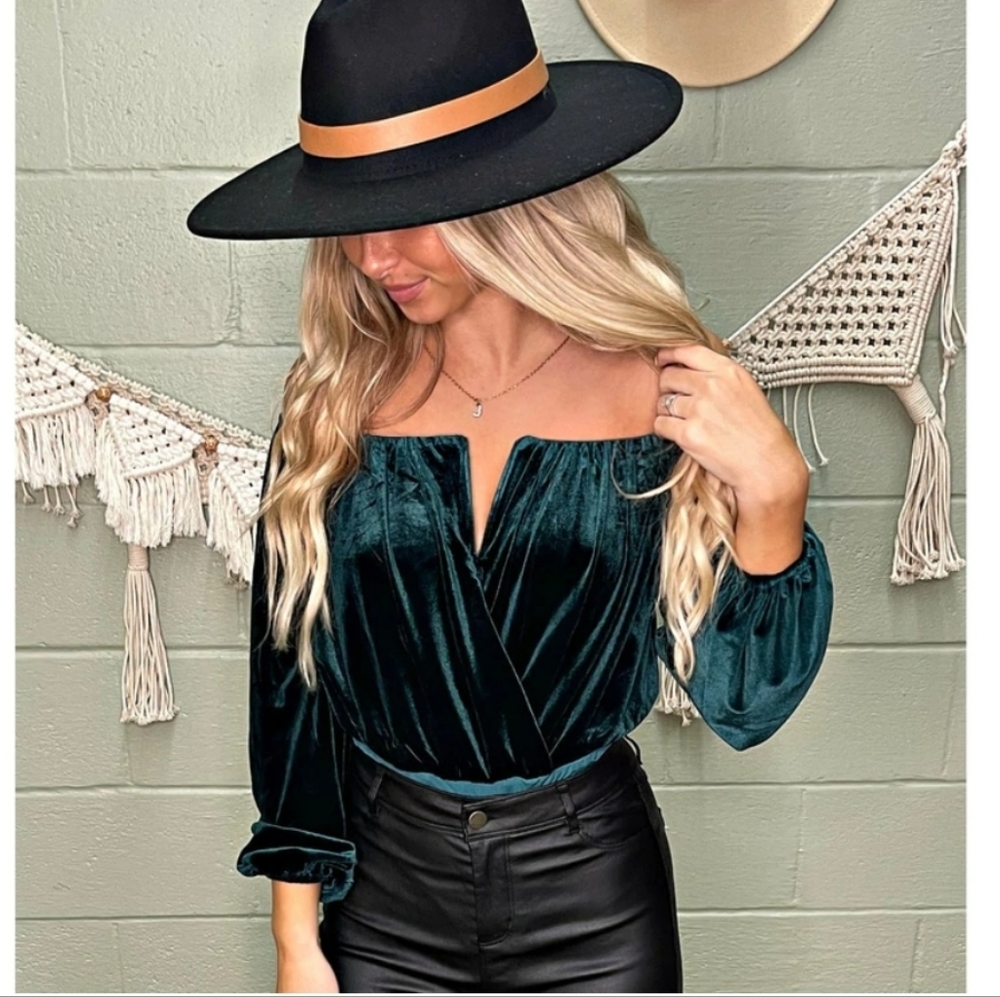 Emerald Green Velvet Body Suit - Gem